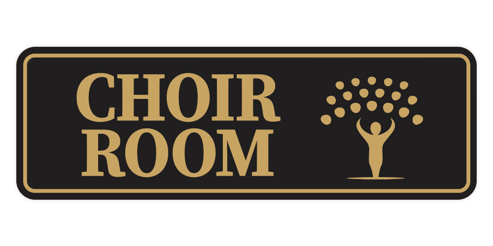 Standard Choir Room Sign (Black /Gold) - Small - Walmart.com