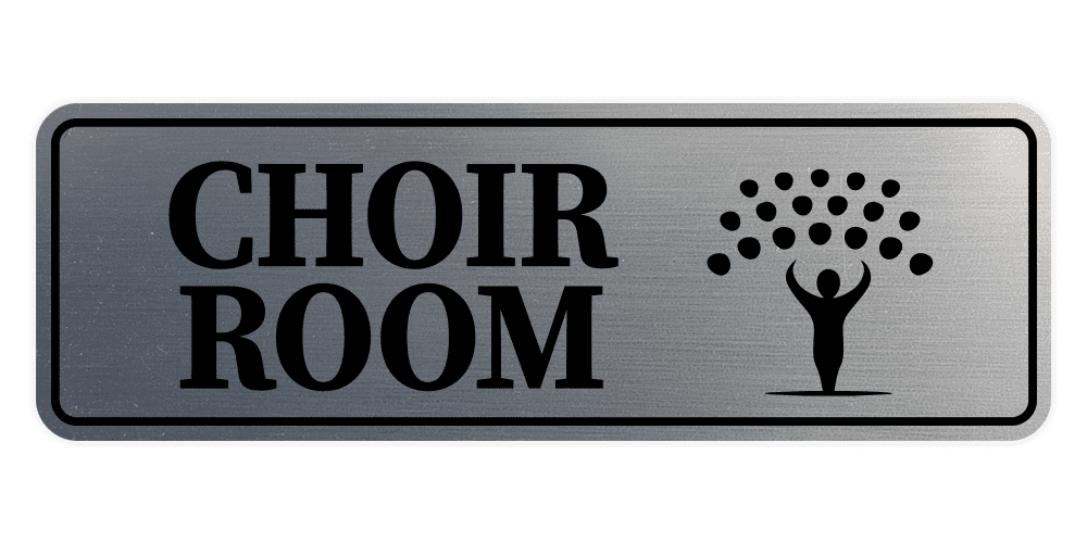Standard Choir Room Sign (Brushed Silver) - Large - Walmart.com