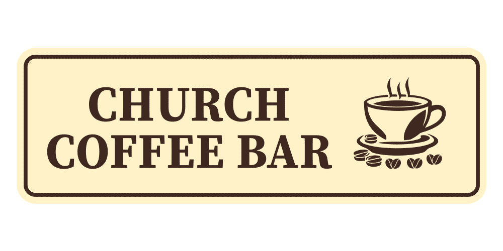 Standard Church Coffee Bar Sign (Ivory/Dark Brown) - Small - Walmart.com