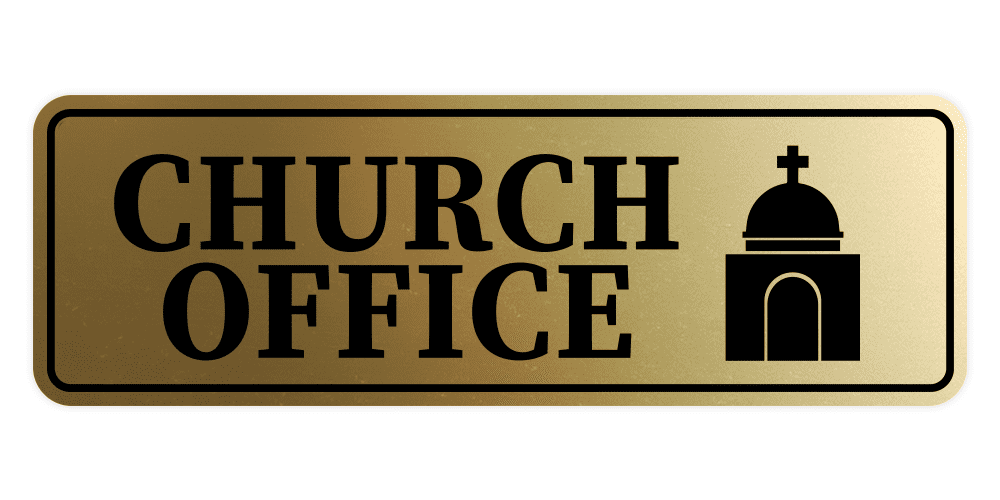 Standard Church Office Sign (Brushed Gold) - Small - Walmart.com