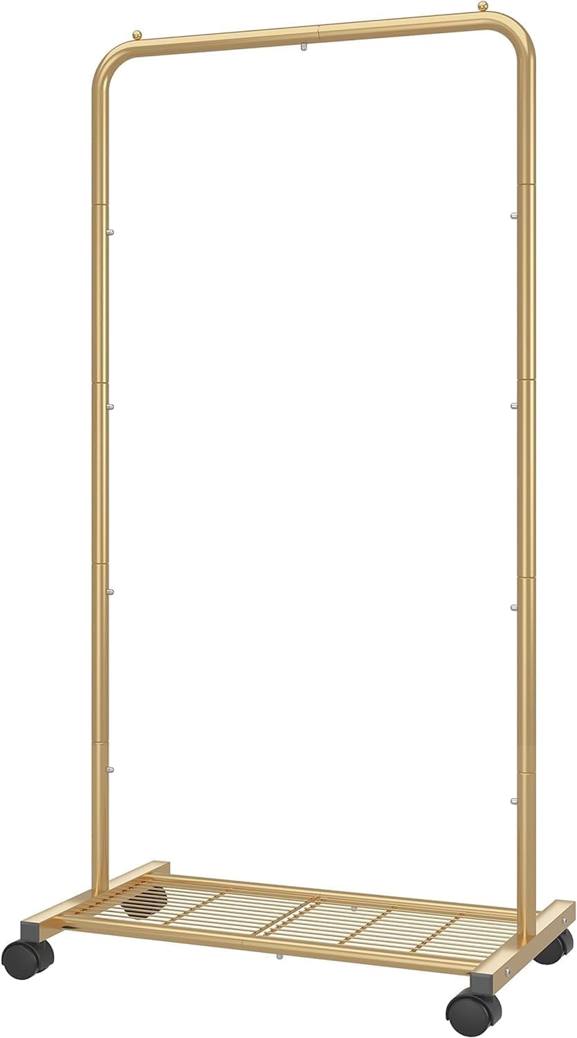 Standard Clothes Rack, Grid Storage Rack with Wheels, Gold - Walmart.com