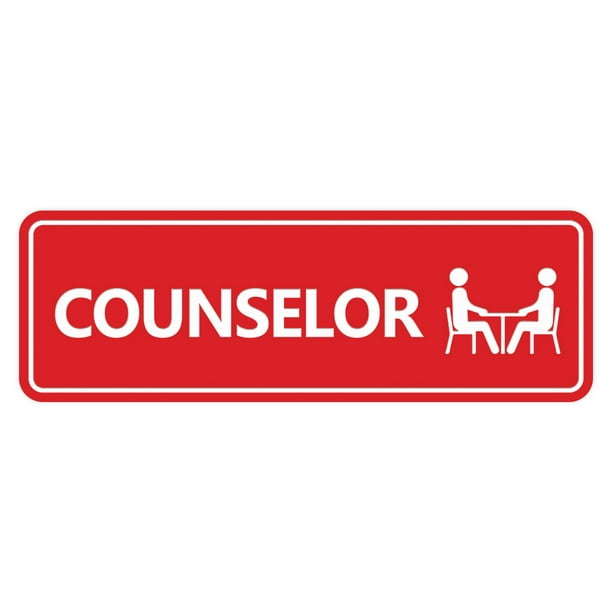 Standard Counselor Sign (Red) - Large - Walmart Business Supplies