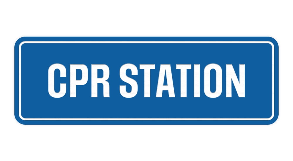 Standard Cpr Station Sign (Blue) - Large 3" X 9" - Walmart.com