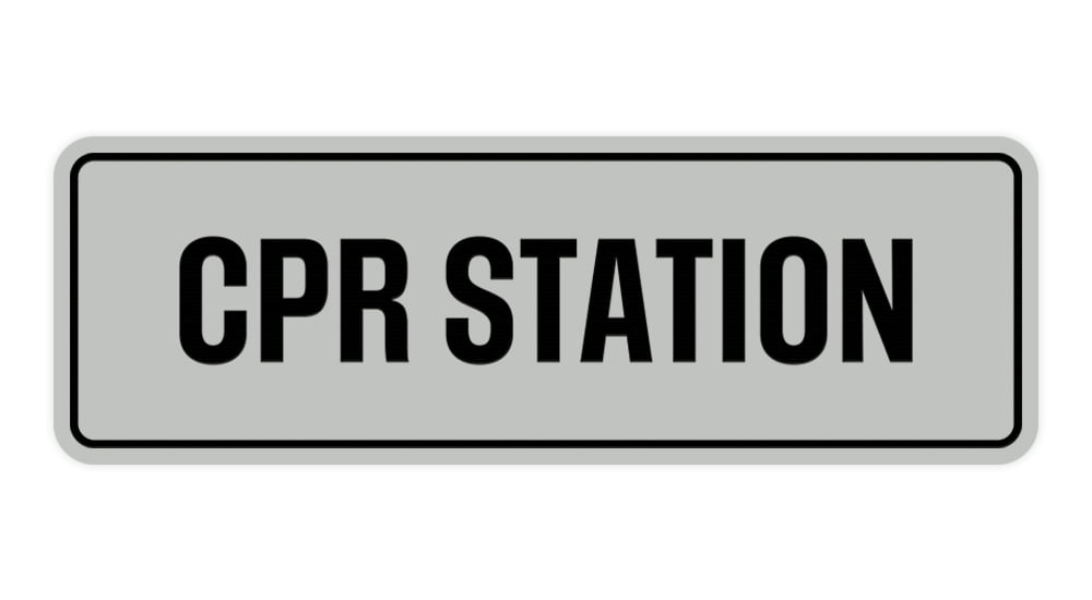 Standard Cpr Station Sign (Lt Gray) - Large 3" X 9" - Walmart.com