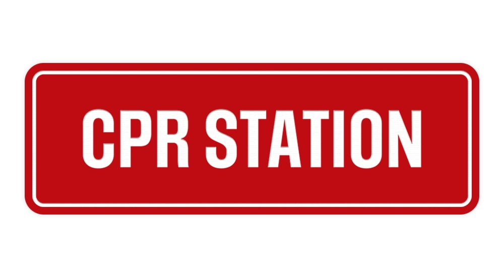 Standard Cpr Station Sign (Red) - Large 3" X 9" - Walmart.com