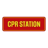 Standard Cpr Station Sign (Red/Yellow) - Large 3" X 9" - Walmart.com