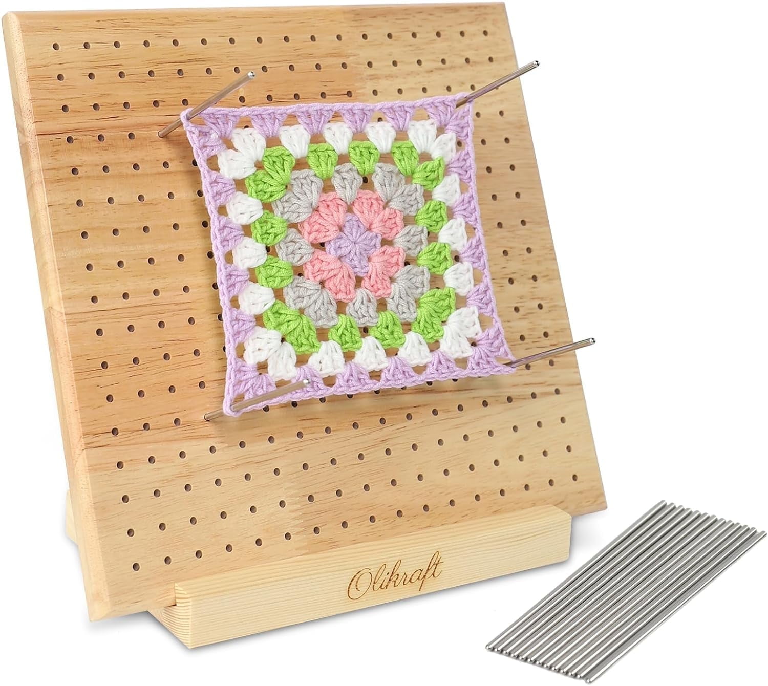 Standard Crochet Blocking Board with 15 pins – Bamboo Wood, 0.5 ...