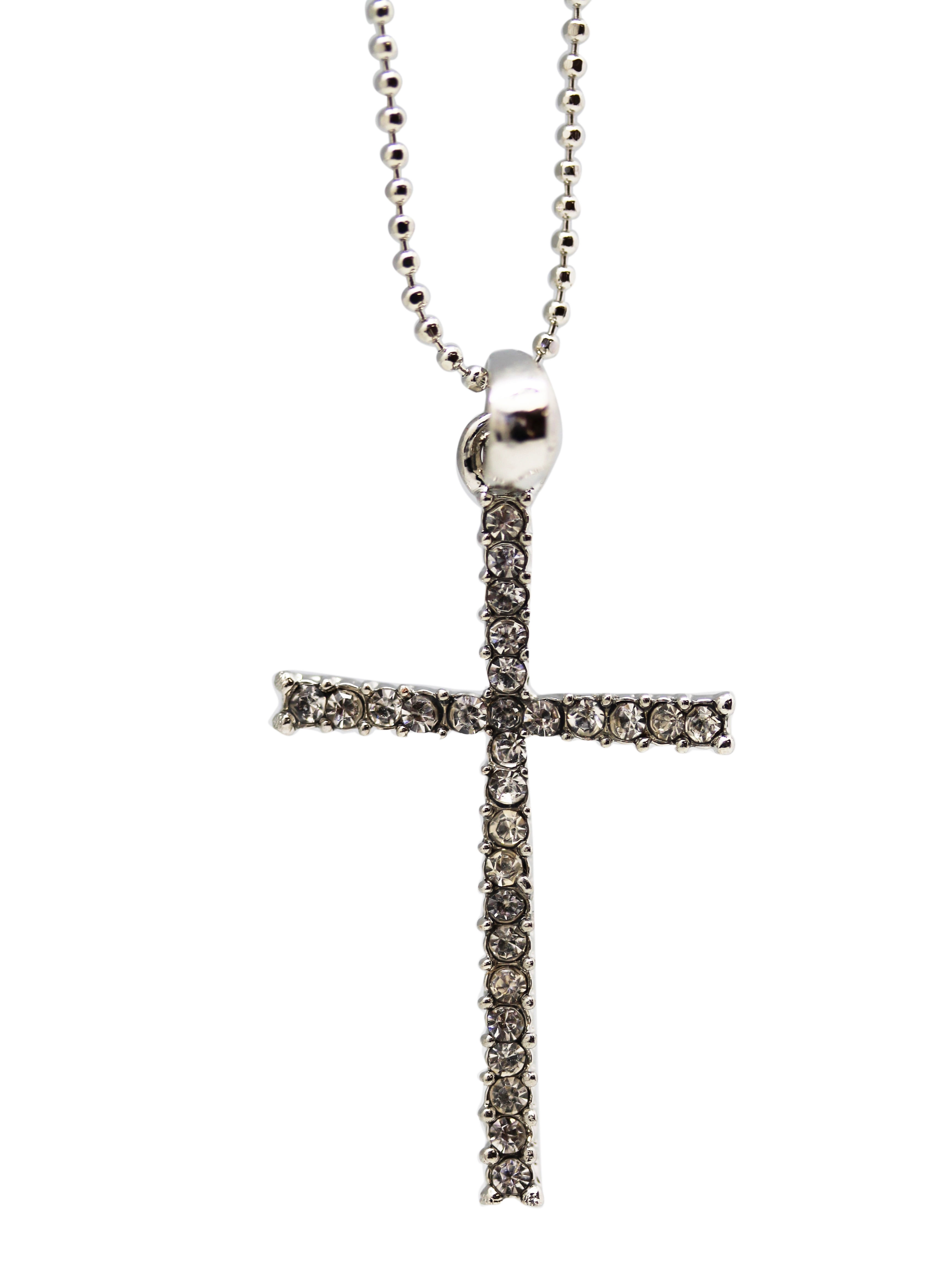 Standard Design Lovely Rhinestone Inlayed Cross Pendant Necklace ...