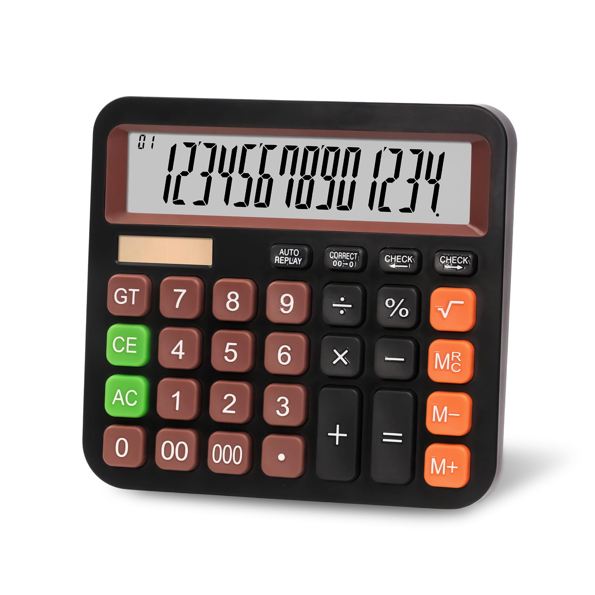 Standard Desktop Calculator, Dual Power (Solar & AA Battery), 14-Digit ...