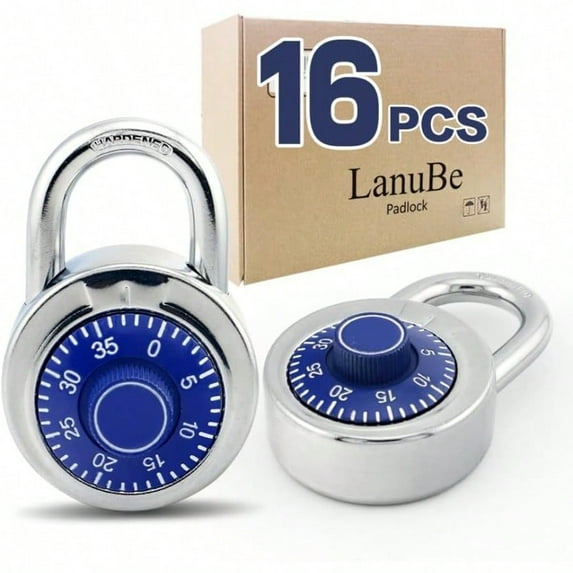 Standard Dial Combination Lock 2 In. Wide With Different Combinations Blue Turnplate Pack Of 16 ...