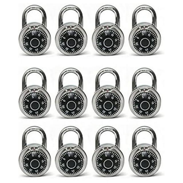 Dial Combination Lock Set, 2 in. Wide, Pack of 12 for School, Gym ...