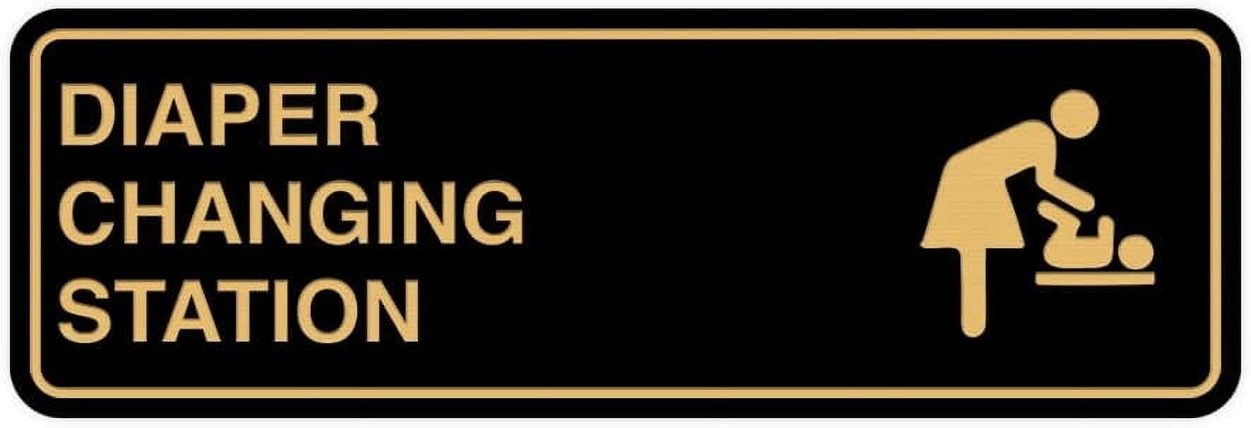 Standard Diapers Changing Station Sign (Black Gold) - Large - Walmart.com