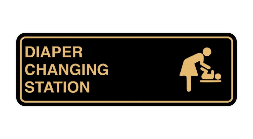 Standard Diapers Changing Station Sign (Black Gold) - Medium - Walmart.com