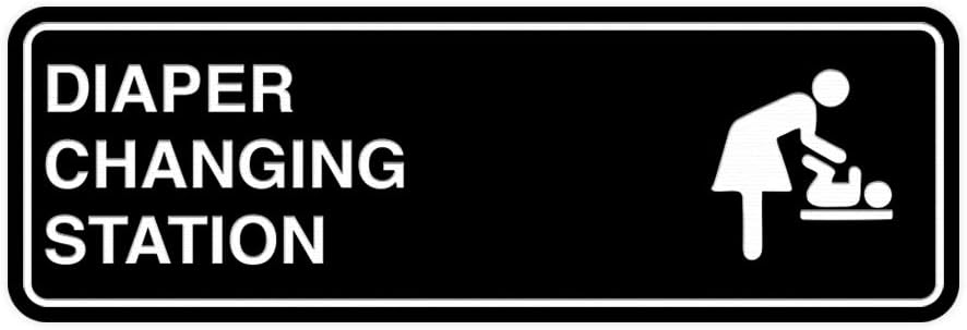 Standard Diapers Changing Station Sign (Black) - Large - Walmart.com