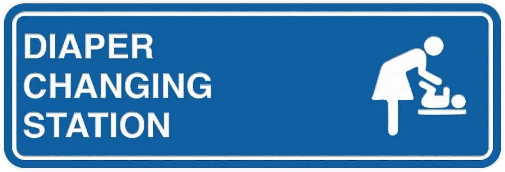 Standard Diapers Changing Station Sign (Blue) - Large - Walmart.com