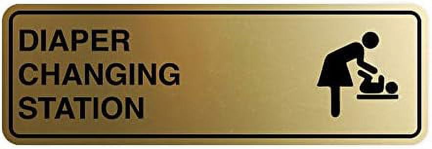Standard Diapers Changing Station Sign (Brushed Gold) - Medium ...