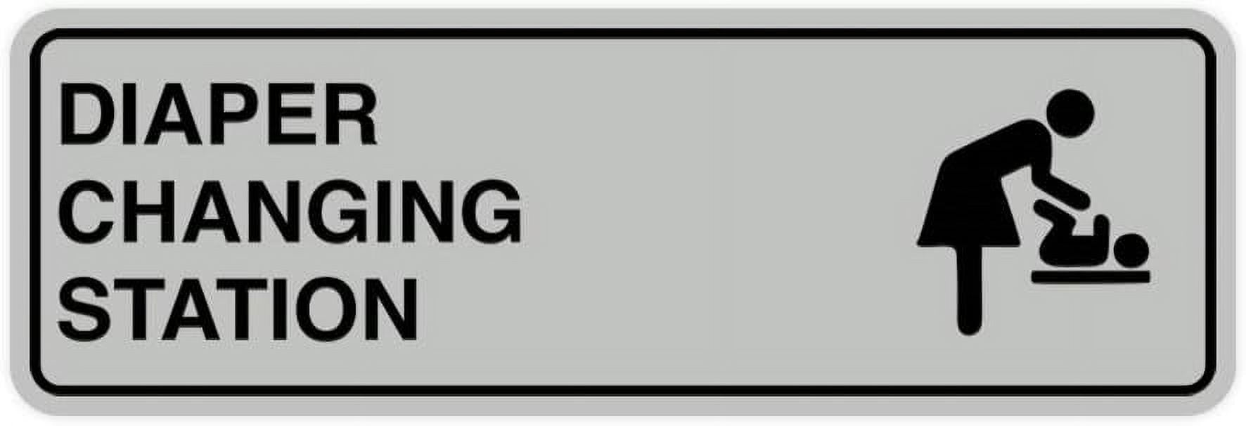 Standard Diapers Changing Station Sign (Lt Gray) - Large - Walmart.com