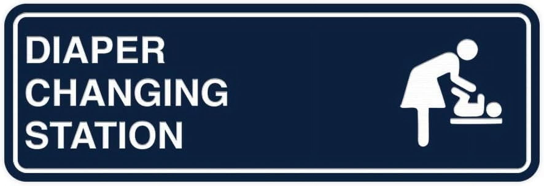 Standard Diapers Changing Station Sign (Navy Blue/White) - Large ...