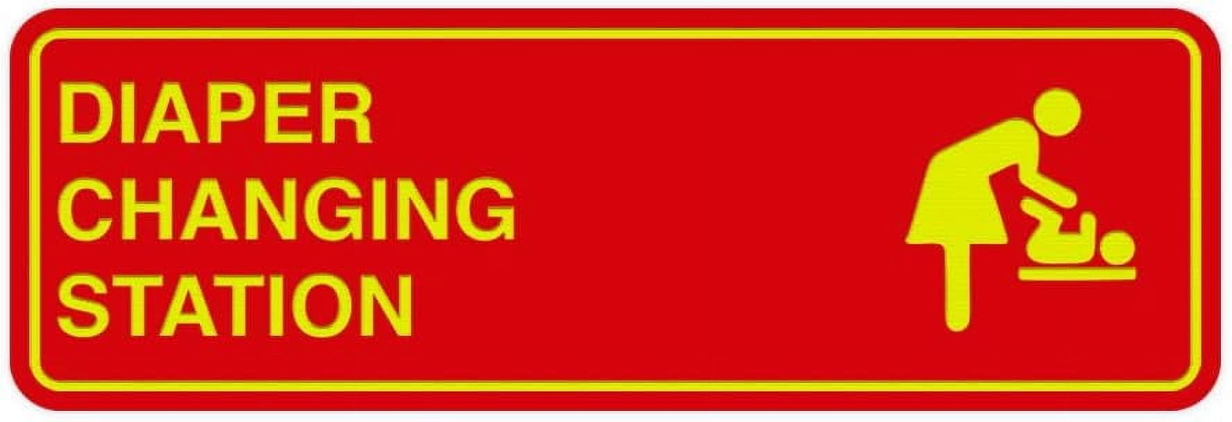 Standard Diapers Changing Station Sign (Red/Yellow) - Large - Walmart.com