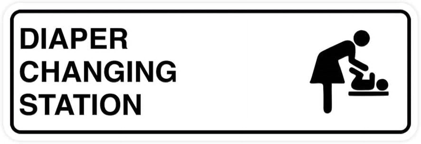 Standard Diapers Changing Station Sign (White) - Medium - Walmart.com