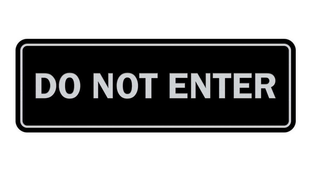Standard Do Not Enter Sign (Black / Silver) - Small - Walmart.com
