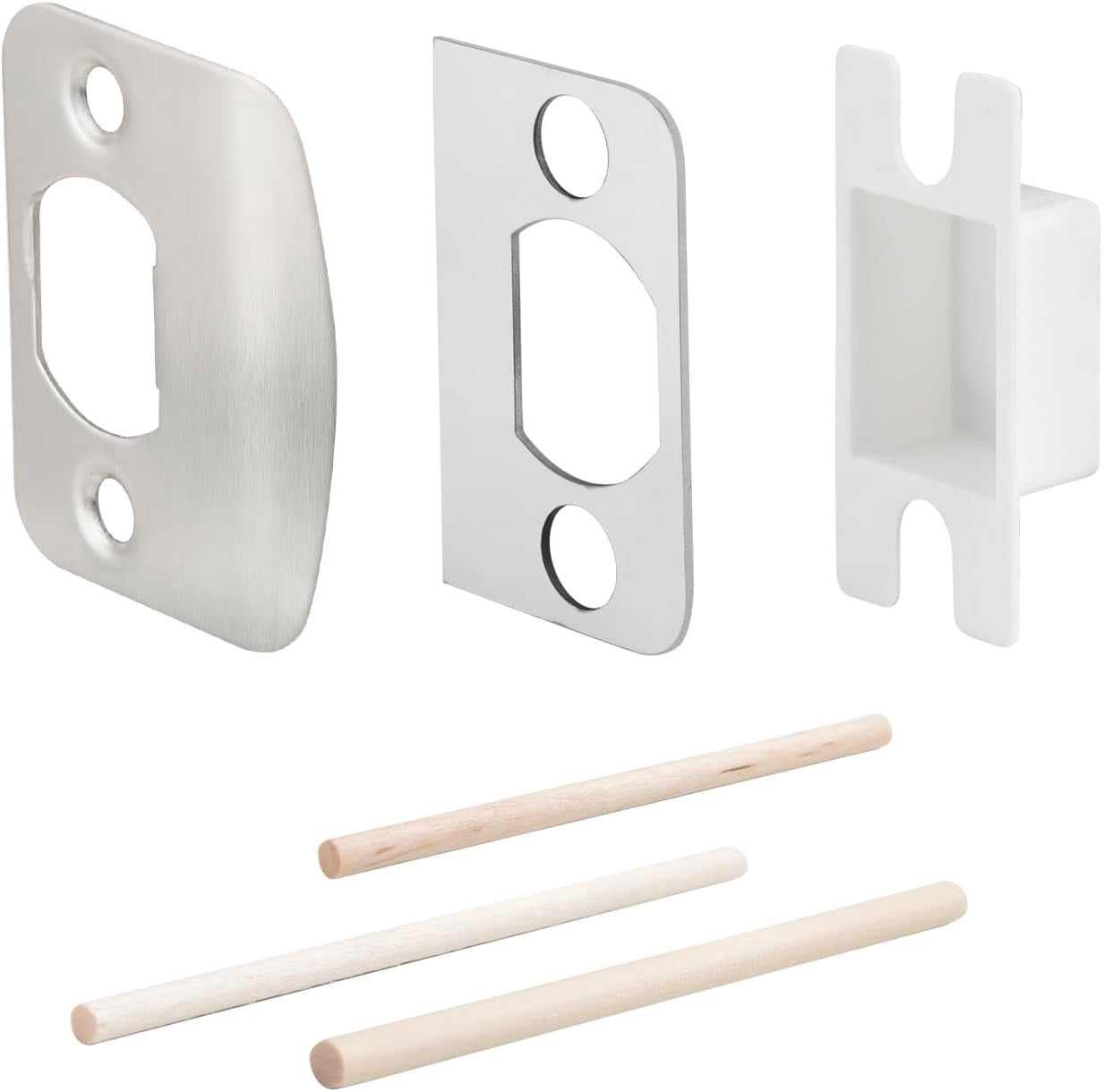 Standard Door Lock Strike Plate with Spacer Shim, Door Latch Restorer ...
