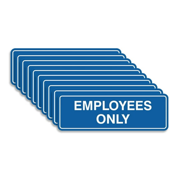Standard EMPLOYEES ONLY Sign - Blue - Small (10 Pack) - Walmart.com