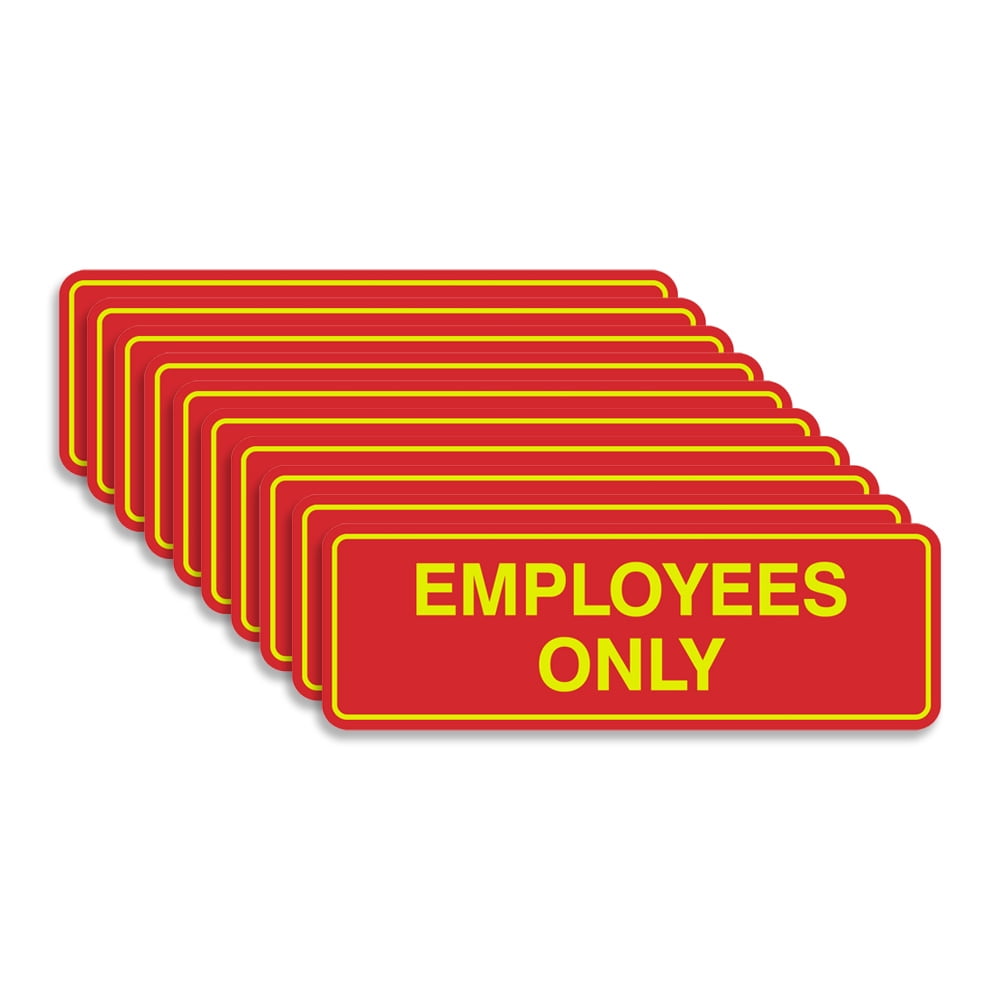 Standard EMPLOYEES ONLY Sign - Red/Yellow - Large (10 Pack) - Walmart.com