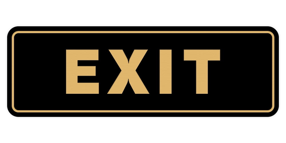 Standard EXIT Sign - Black / Gold - Large - Walmart.com