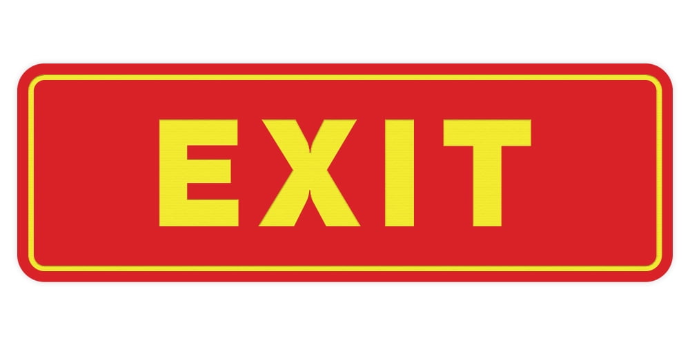Standard EXIT Sign - Red / Yellow - Small - Walmart.com