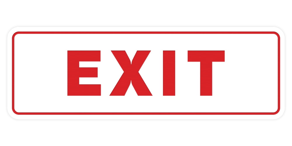 Standard EXIT Sign - White / Red - Small - Walmart.com