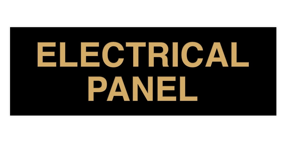 Standard Electrical Panel Sign - Black / Gold - Medium 2-3/4" x 7 ...