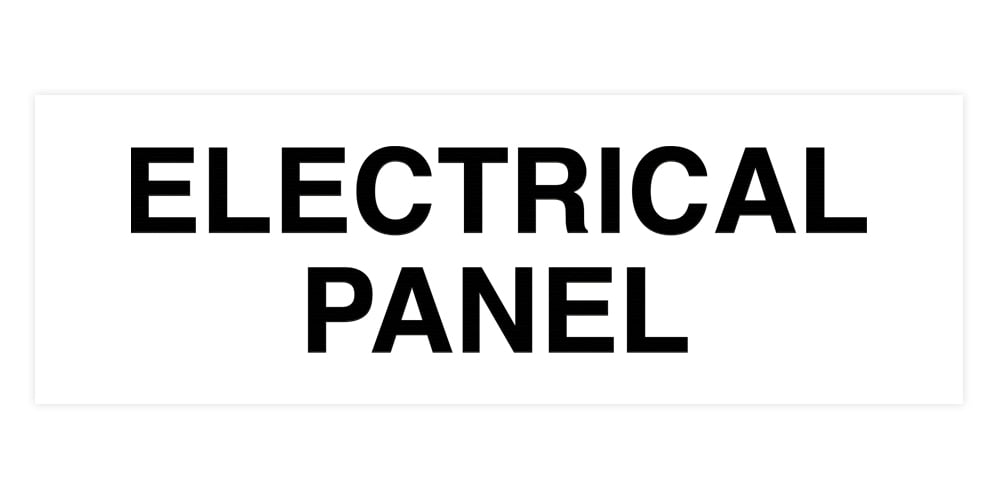 Standard Electrical Panel Sign - White - Large 3" x 9" - Walmart.com