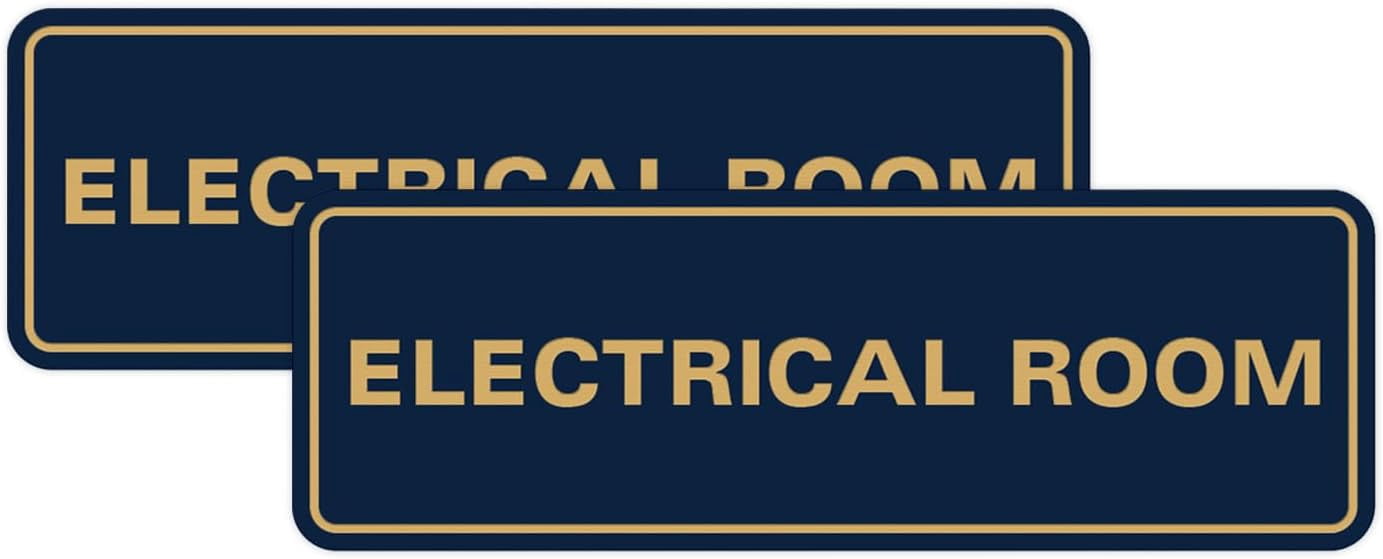Standard Electrical Room Sign - Blue/Gold - Small (2 Pack) - Walmart.com