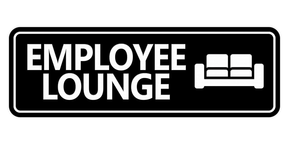 Standard Employee Lounge Sign (Black) - Large - Walmart.com