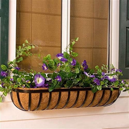 Standard English Garden Iron Window Basket w/Coco Liner - 24 Inch ...