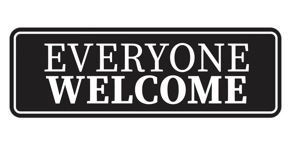 Standard Everyone Welcome Sign (Black) - Large - Walmart Business Supplies