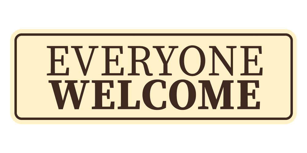 Standard Everyone Welcome Sign (Ivory/Dark Brown) - Large - Walmart.com