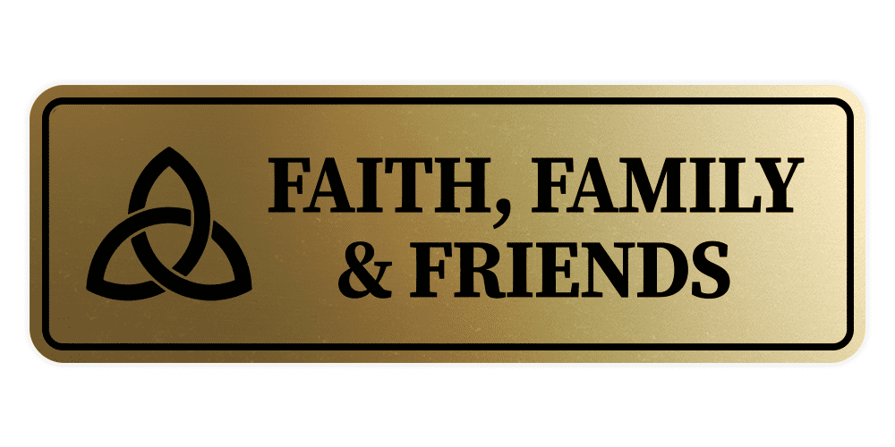 Standard Faith, Family & Friends Sign (Brushed Gold) - Large - Walmart.com
