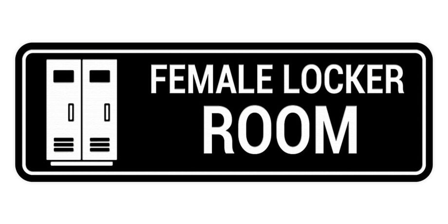 Standard Female Locker Room Wall or Door Sign Size: 4 x 16 Inch ...