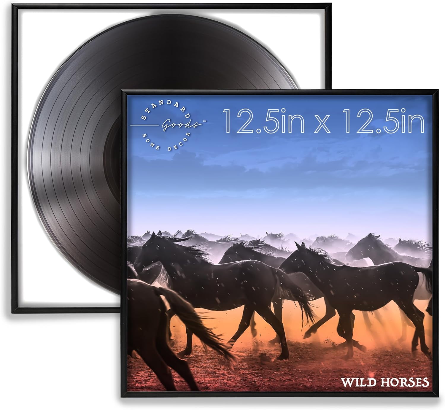 Standard Goods Home Décor Black Metal Vinyl Album Cover Frames, 12.5x12 ...