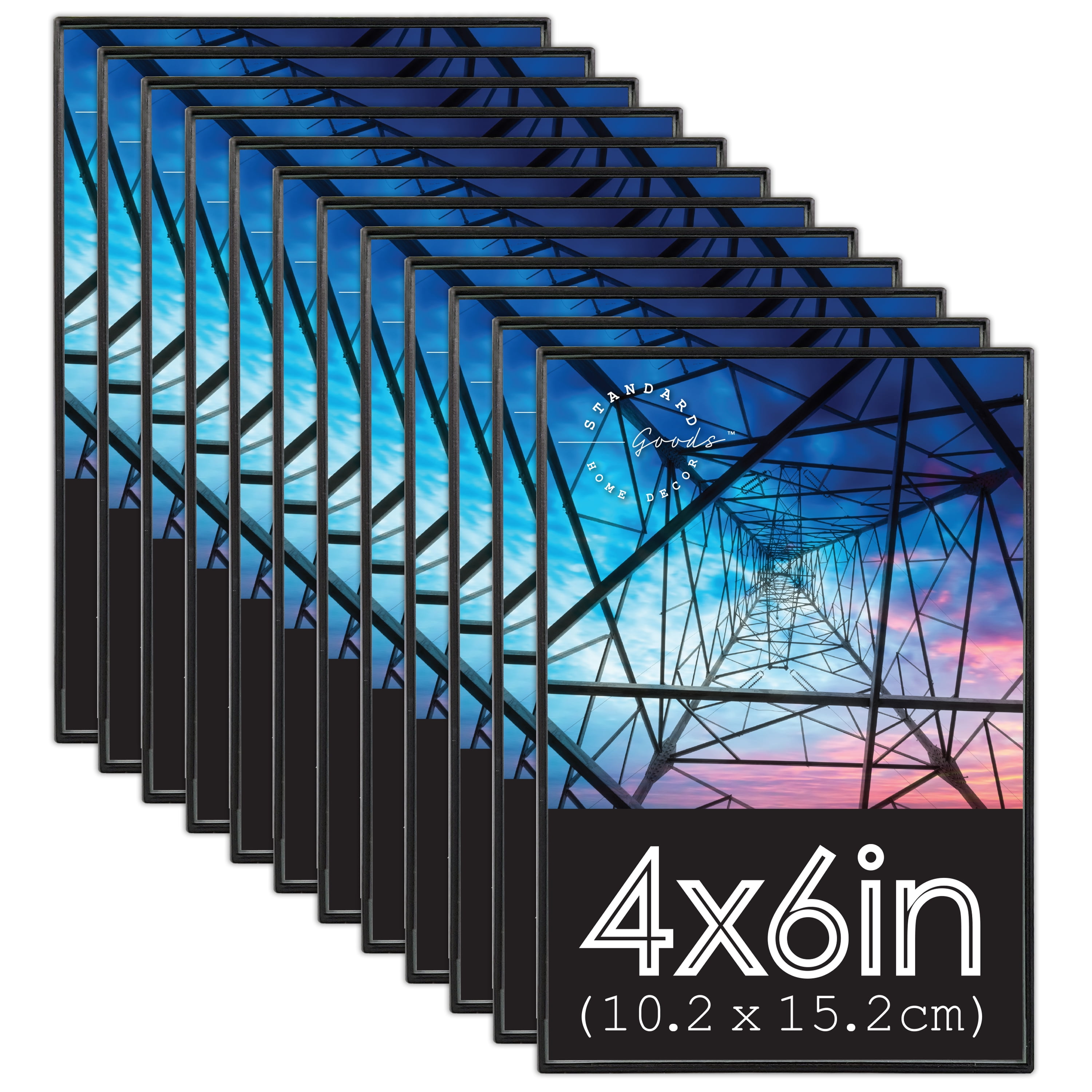 Standard Goods Home Decor 4x6 inch Black Front Loading Frame, 12-Pack ...
