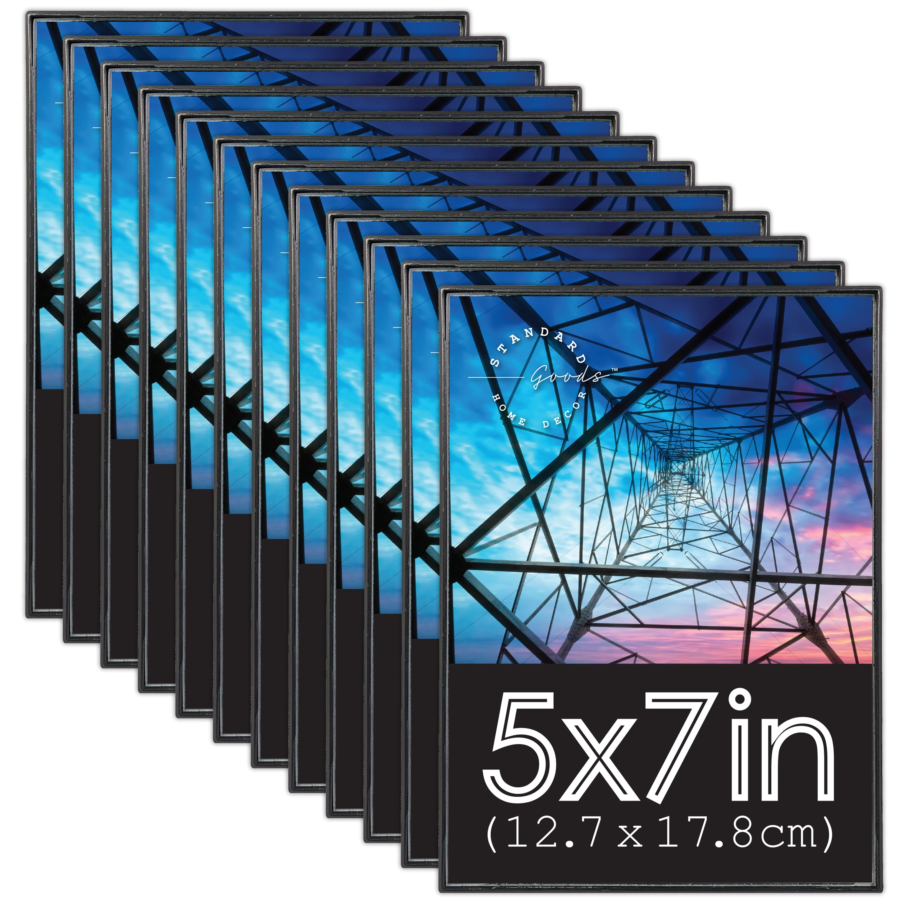 Standard Goods Home Decor 5x7 Black Photo Frame Set, 12-Pack for Wall ...