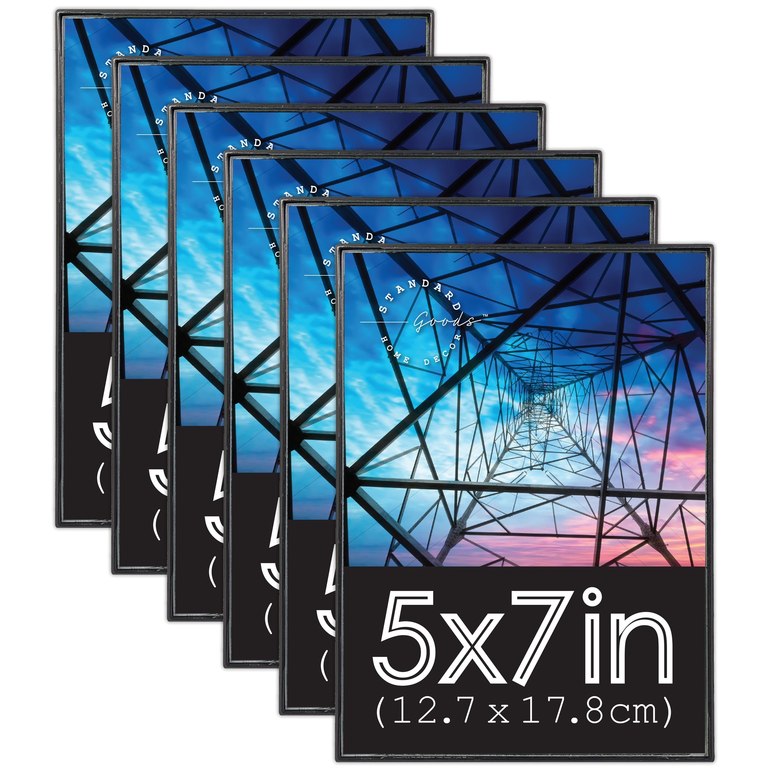 Standard Goods Home Decor 5x7 inch Black Front Loading Frame, 6-Pack ...