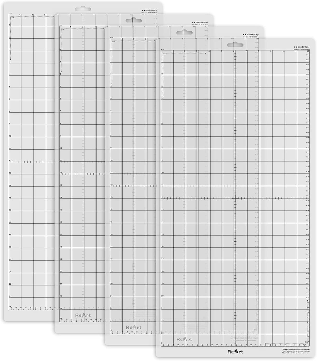 Standard Grip Cutting Mat for Silhouette Cameo 4 Packs 12" x 24 ...