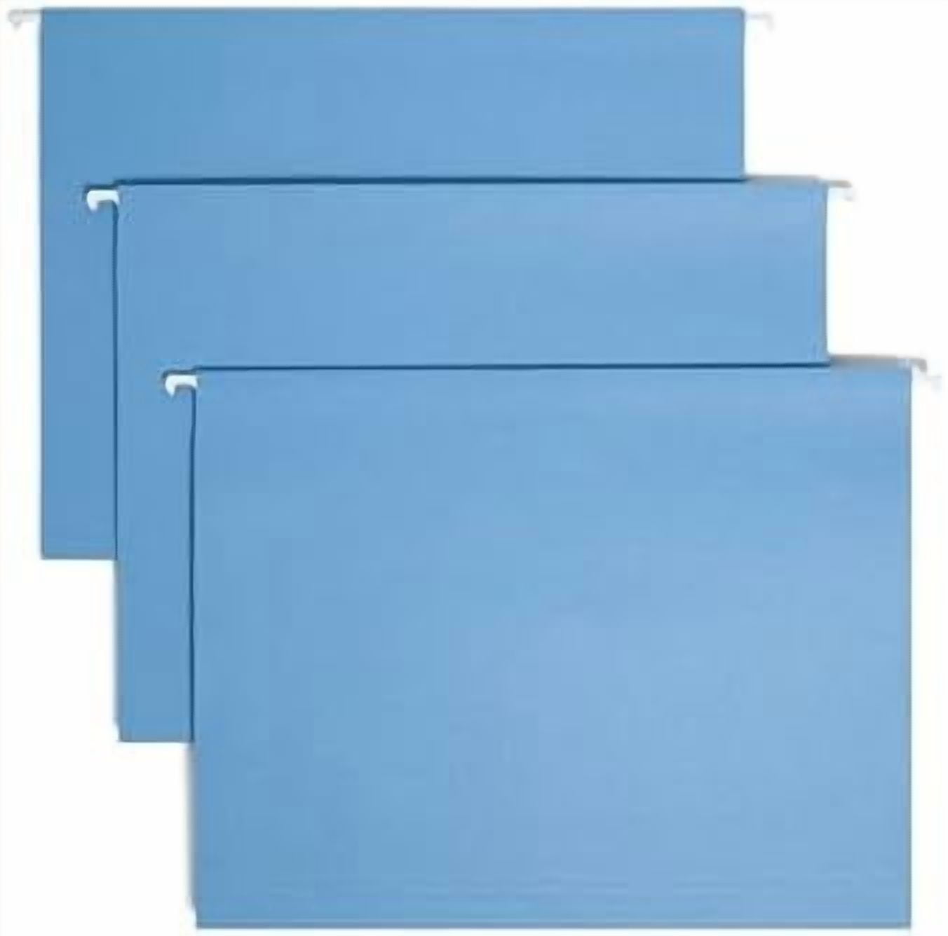 Standard Hanging File Folders, 25 Count, Blue, 1/5-Cut Adjustable Tabs ...
