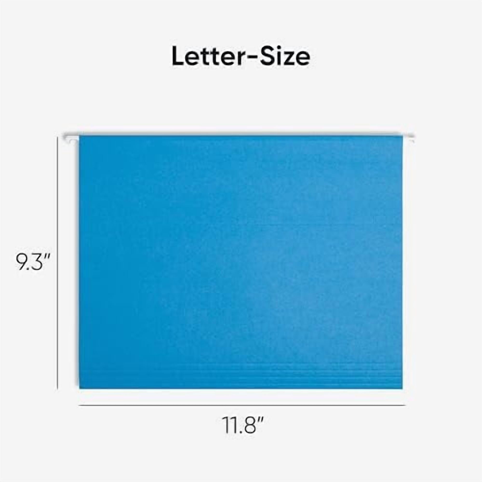 Standard Hanging File Folders, 25 Count, Sky Blue, 1/5-Cut Adjustable ...