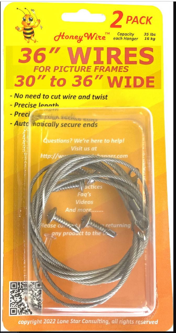 Standard HoneyWireâ„¢ 2 Pack 36" Precision Picture Hanging Wire for ...