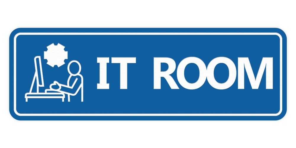 Standard IT Room Sign (Blue) - Small - Walmart.com