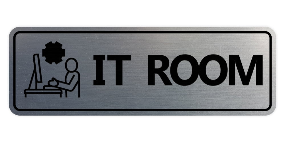 Standard IT Room Sign (Brushed Silver) - Medium - Walmart.com
